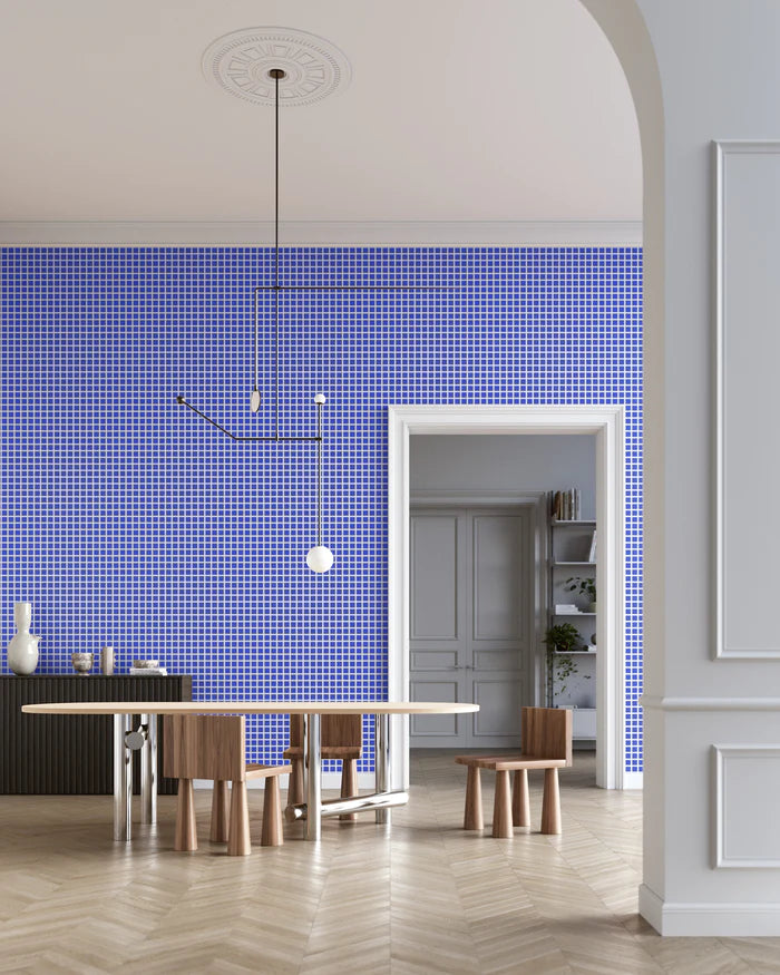 Grid Small Bold - White Lines on Blue Background – Bradley USA