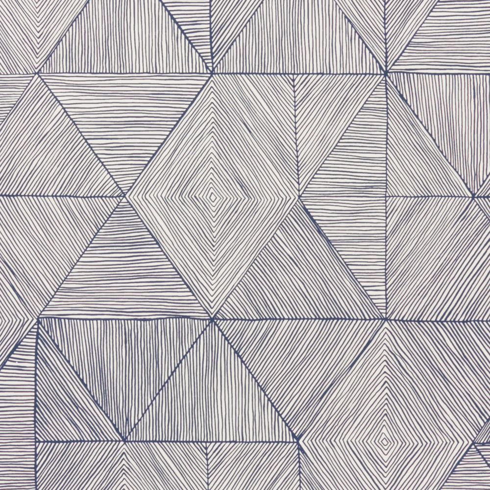 Mica - Blue on Off-White Wallcovering – Bradley USA